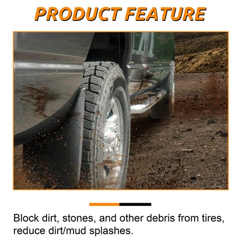 For 14-19 GMC Sierra 22894860 Front & Rear Black Grain Molded Splash ...