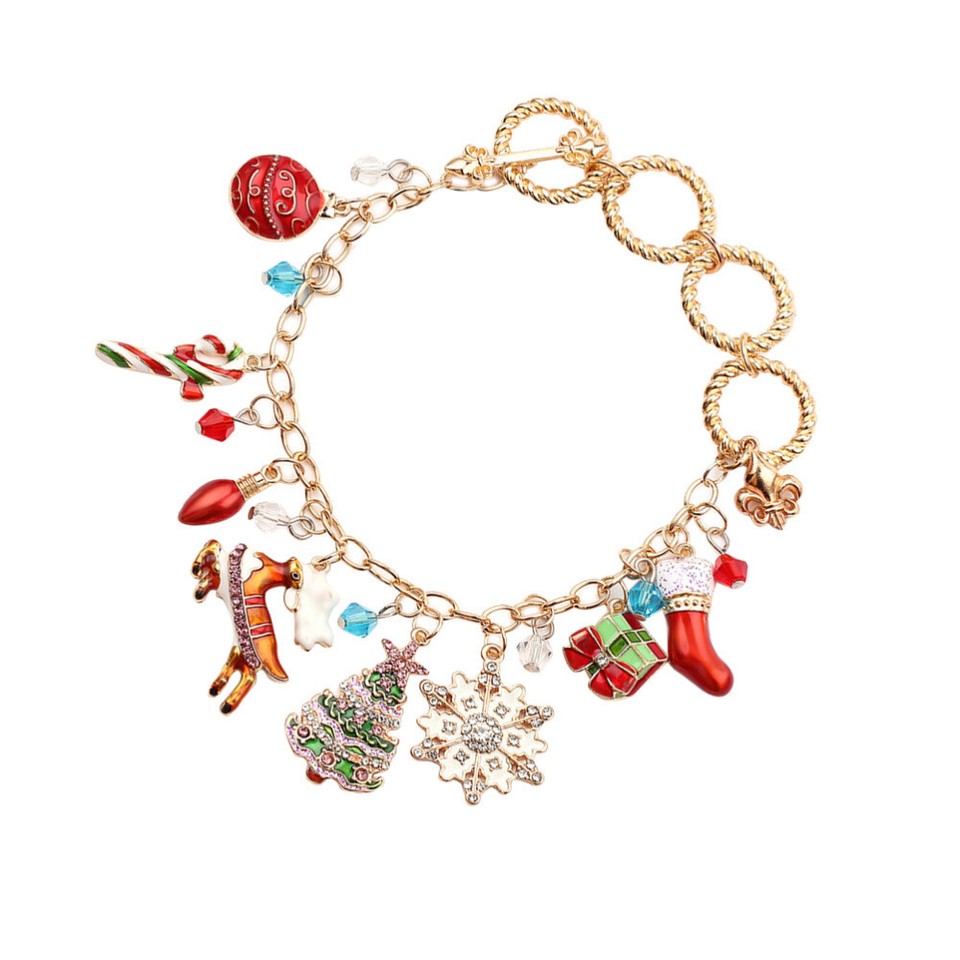 Xmas Stretch Bracelet Christmas Bangles Christmas Charm Bracelet | eBay