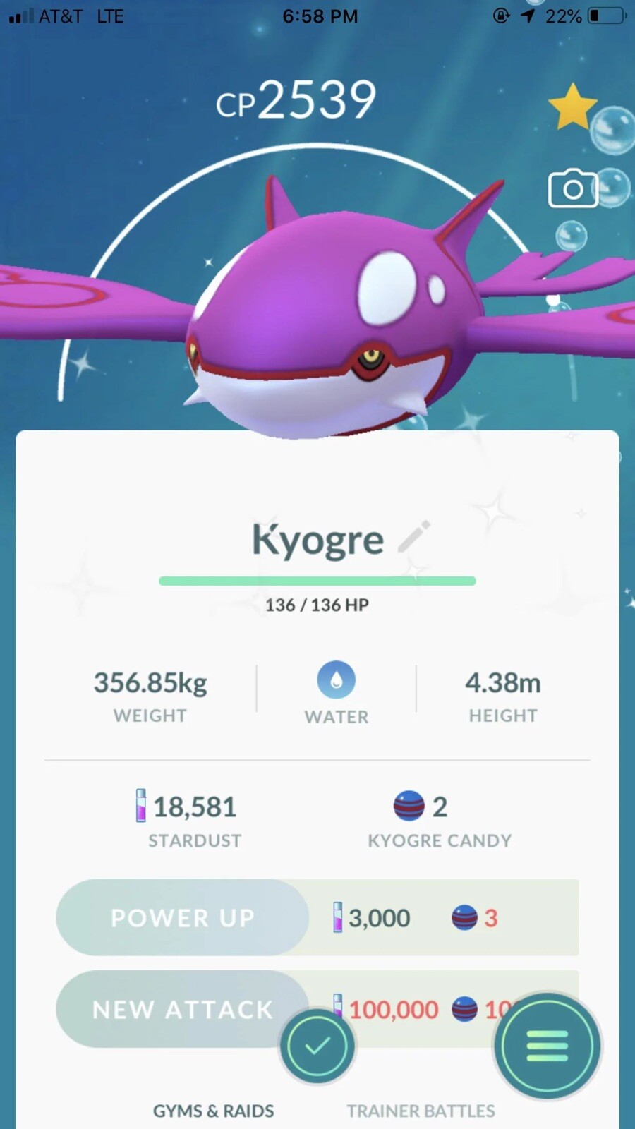 SHINY KYOGRE GBL (IN POKEBALL) Home Transfer w/ Custom OT + Video ...