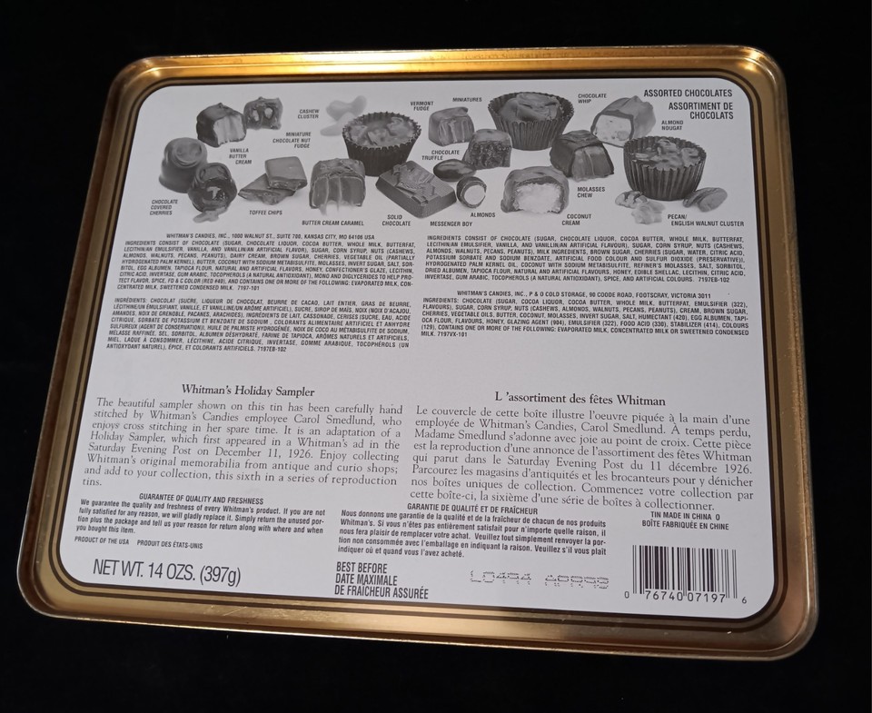 Whitman's Christmas Holiday Sampler Tin - No Candy | eBay