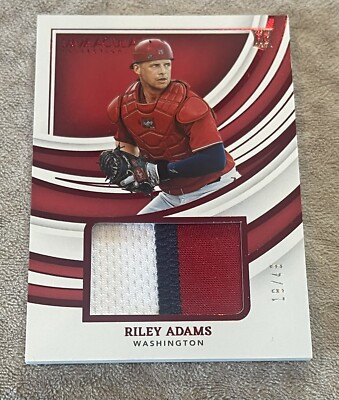 2022 Panini Immaculate Riley Adams Tri-Color Patch 18/49 Red Parallel ...