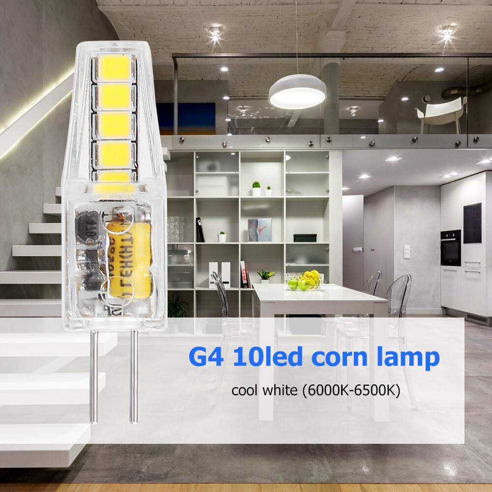 12V AC/DC G4 LED Lamp Bulb 2W SMD2835 10LED Chandelier Light Bulb (CW ...