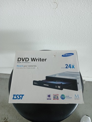 NEW IN BOX Samsung DVD Writer Model SH-S244 S-ATA 24x PC Disc Drive ...