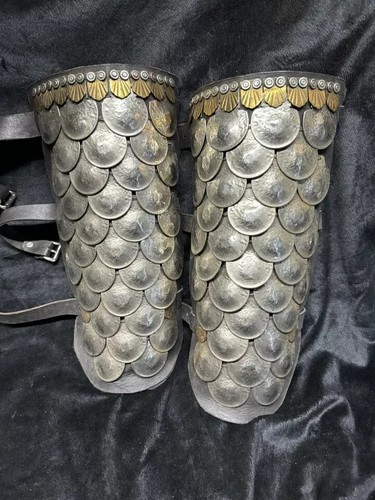 Scale Mail Shin Guards Leather Metal Armor Festival Medieval Dragon ...