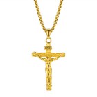 Men Stainless Steel Gold Silver Black Jesus Crucifix Pendant Chain ...