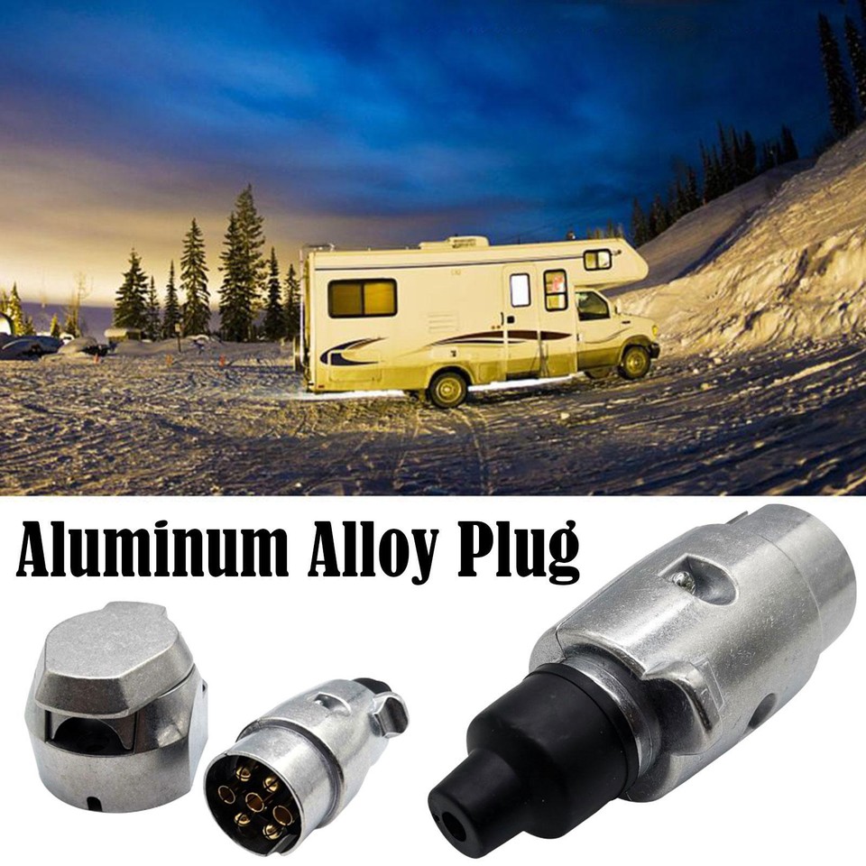 7 Pin Metal Aluminium Plug Towing Car Van Trailer 12V 12N ιш &~ β V4G1 ...