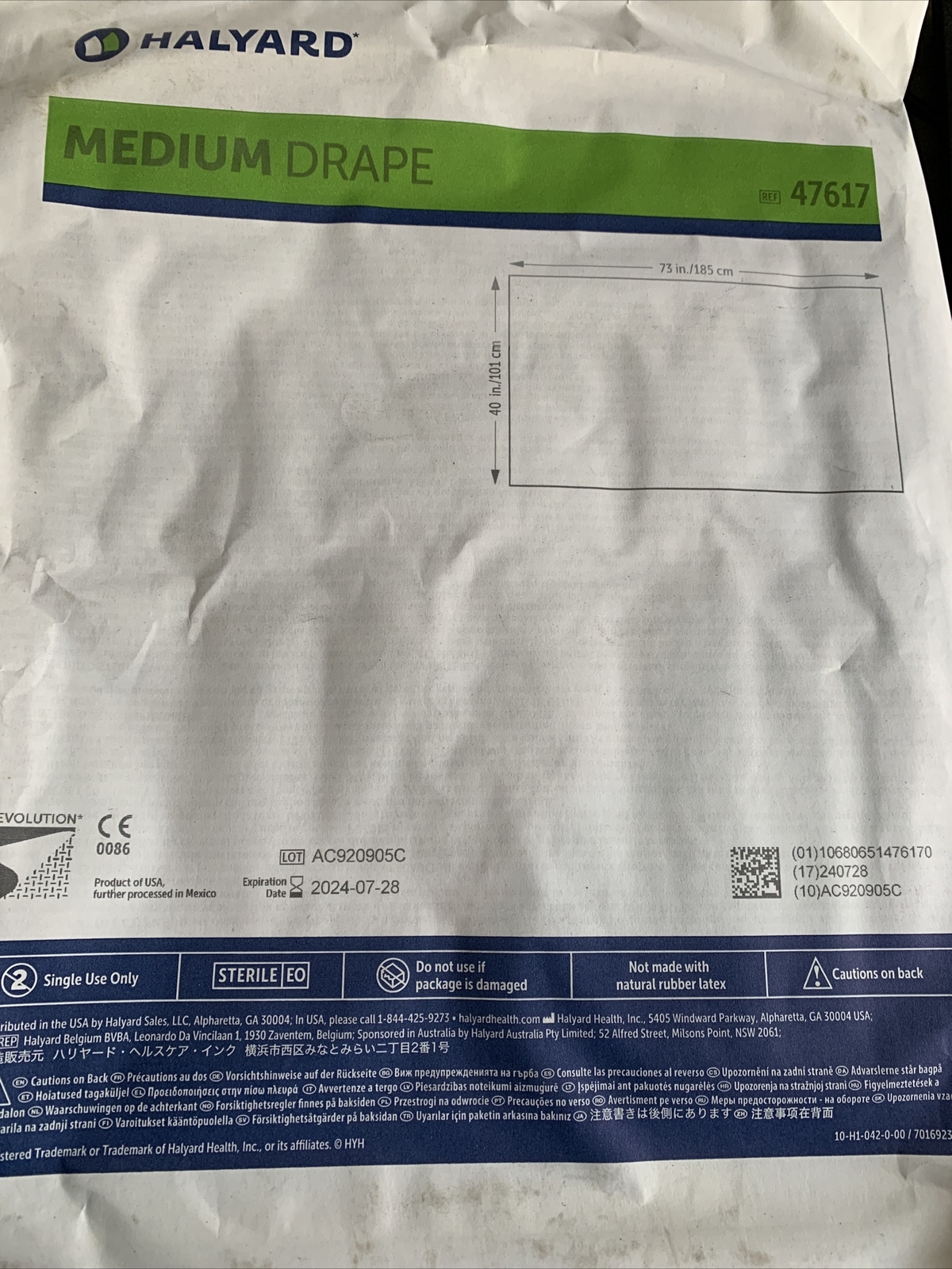 Halyard 89111 Medium Drape Case of 50 for sale online | eBay