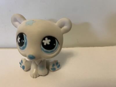 LPS White Polar Bear blue snowflake eyes blue snowflakes #647 | eBay