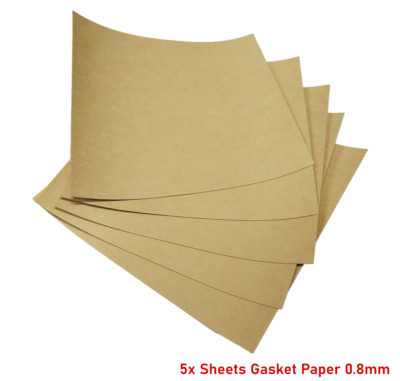 5x Gasket Paper Sheets 0.8mm Oil Water Resistant Car Engine Seal DIY ...