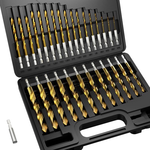 Hex Shank Drill Bit Set, 30Pcs HSS Titanium Twist Drill Bit for Sheet ...