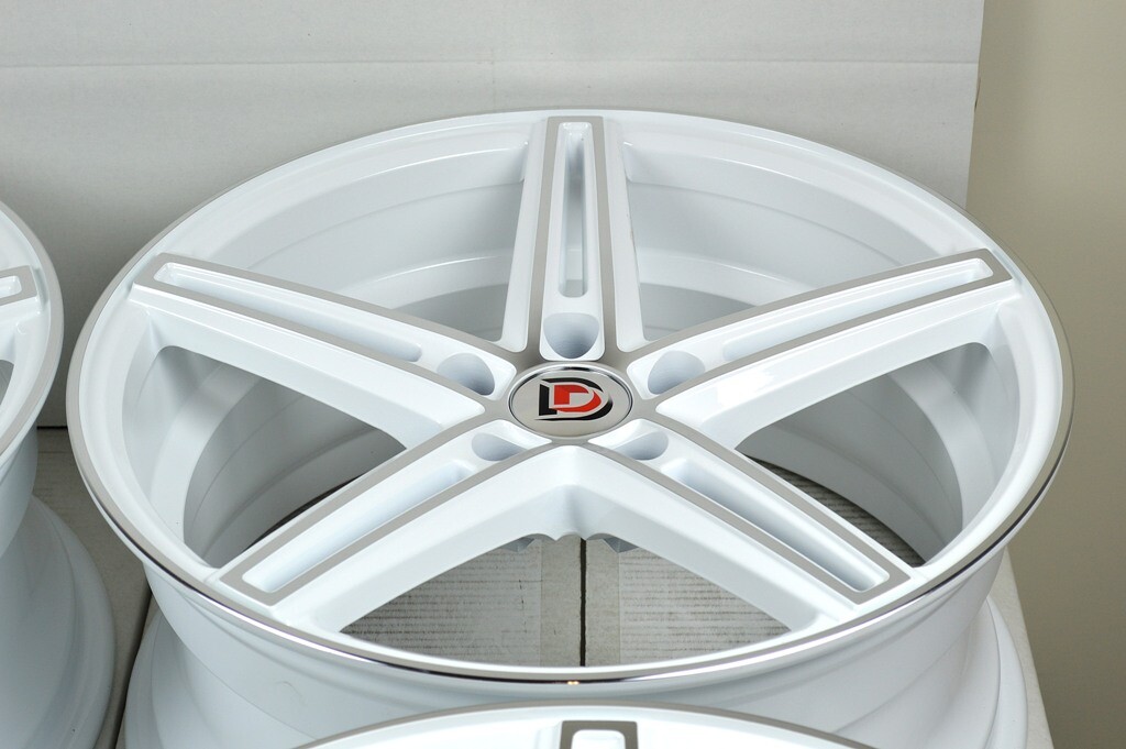 Set of 4 New 19x8.5 DDR Talon White Polished Face 19" Rims Wheels 5x114 ...