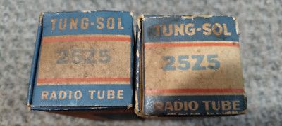 LOT of 2, Tung-Sol 25Z5 electronic vacuum tubes amp stereo ham radio ...