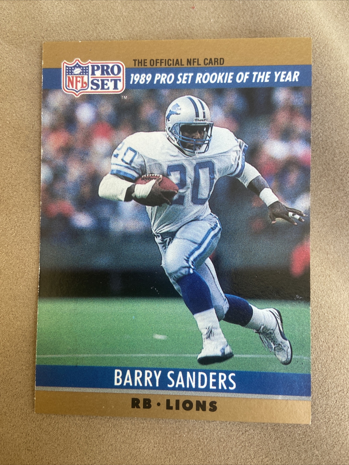 Barry Sanders RB Lions 1989 Pro Set Rookie Of The Year The Official NFL ...