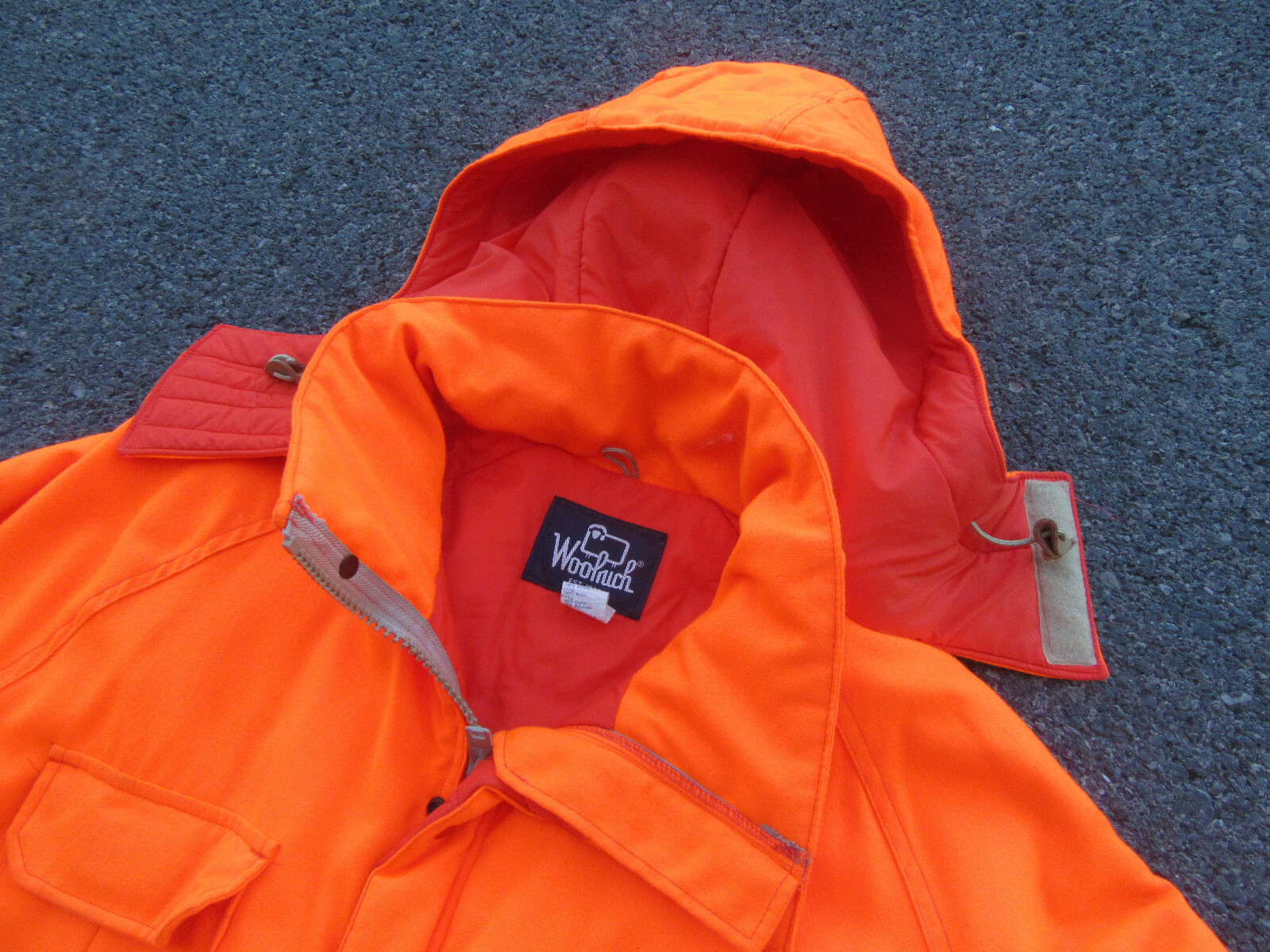 Vintage Woolrich Neon Blaze Orange Hunting Jacket Coat Parka Hooded ...