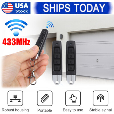 2PCS Universal Cloning Remote Control Opener Key Fob for Gate Garage ...