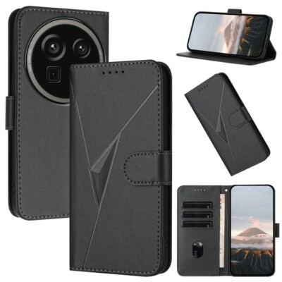 For Sharp Aquos R9 Pro Triangle Pattern Buckle Clasp Leather Phone Case ...