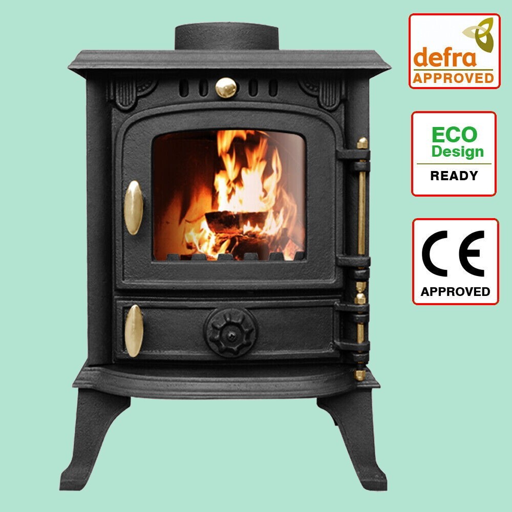 multifuel Log Burner Wood Stove 4.5Kw JA013s Cast Iron Defra Approved ...