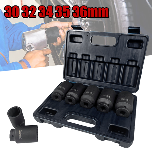 5PCS Deep Impact Socket Set 1/2"Dr Axle Hub Nut Thin Wall Drive Shaft ...