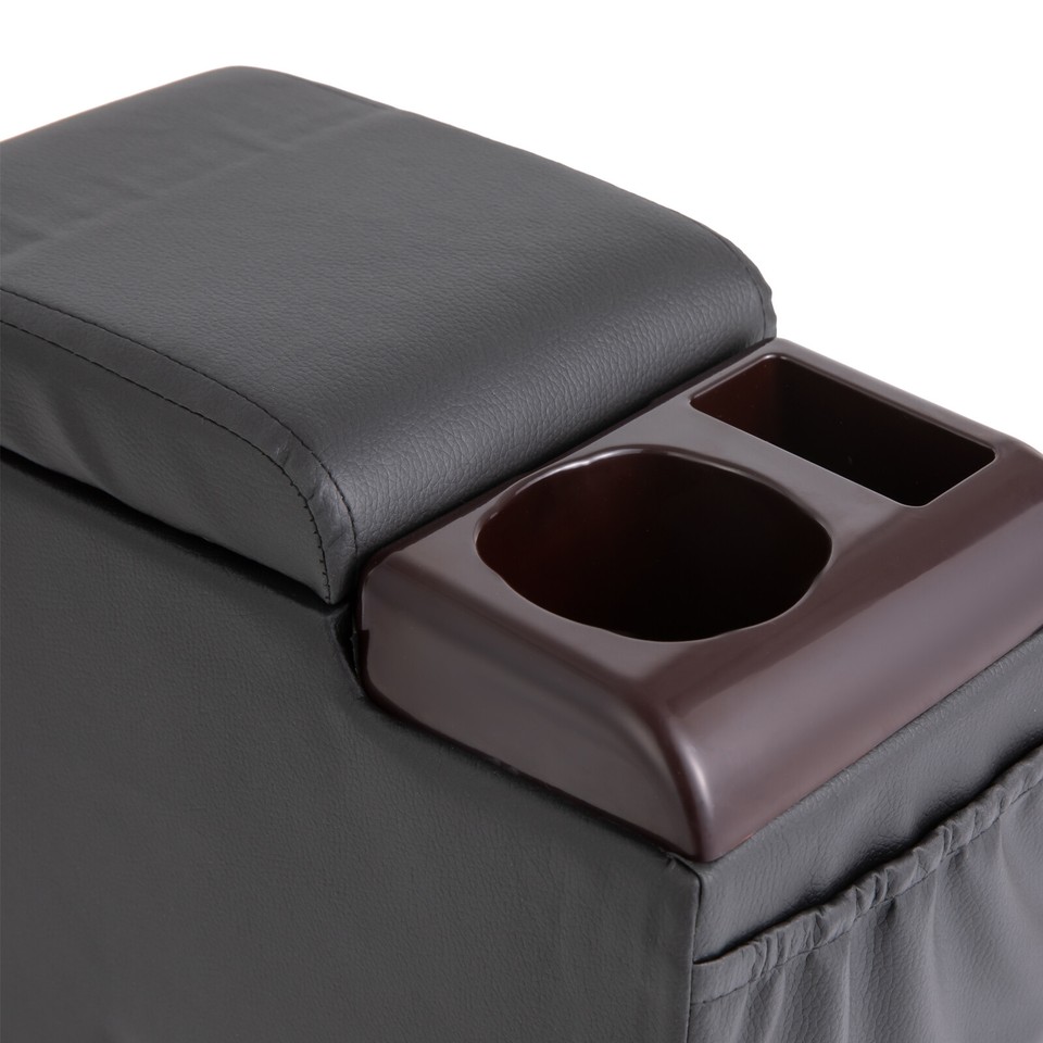 Universal Car Armrest Storage Box PU Leather Arm Rest Center Console ...