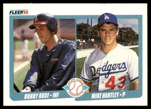 1990 Fleer Bobby Rose/Mike Hartley RC California Angels/Los Angeles ...