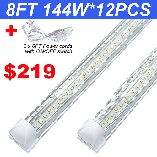 12Pack T8 8FT Led Shop Light Fixture 144W Led Tube Light 8 Foot Led ...