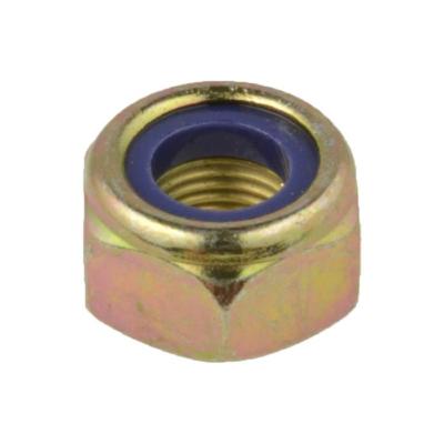 Hex Nyloc Nut M12 (12mm) x 1.25mm Pitch Metric Fine Insert ZINC YELLOW ...