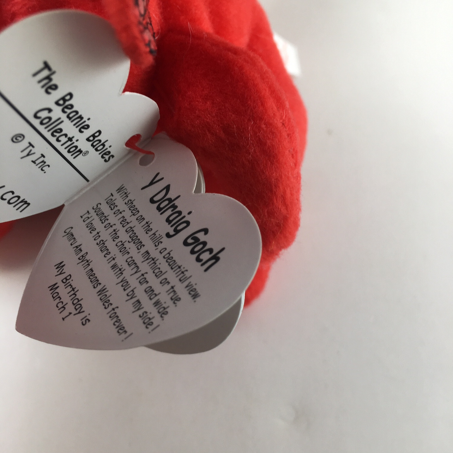 Ty Beanie Baby - Y DDRAIG GOCH the Red Dragon (6 Inch) (UK Exclusive ...