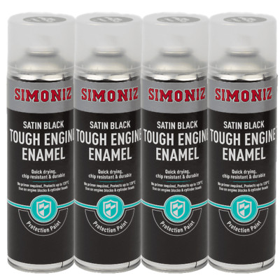 Simoniz Satin Black Tough Engine Enamel 500ml Car Spray Paint ...