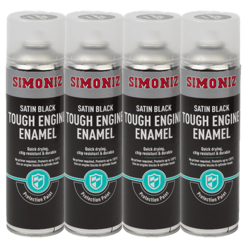Simoniz Satin Black Tough Engine Enamel 500ml Car Spray Paint ...