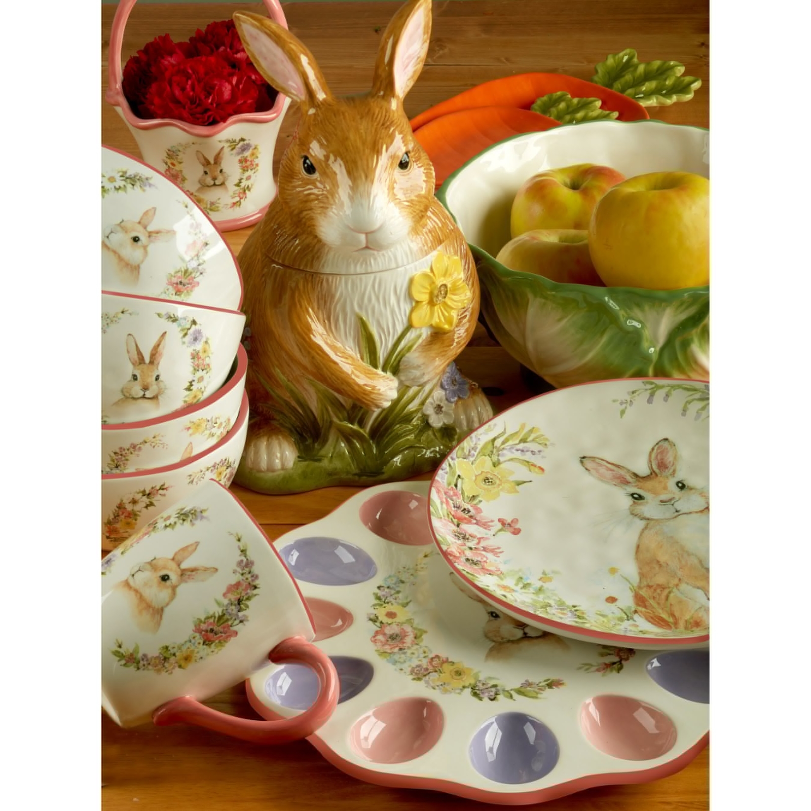 16pc Bunny Rabbit Dinnerware Set Easter Kitchen Dinner Plate Dish Mug ...