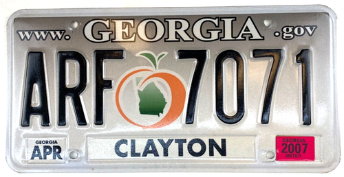 Georgia 2007 Auto License Plate Clayton County Garage Man Cave Decor ...