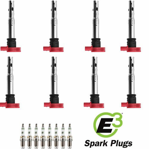 8 Ignition Coil & E3 Premium Spark Plug For Audi R8 V8 A8 A6 Quattro ...