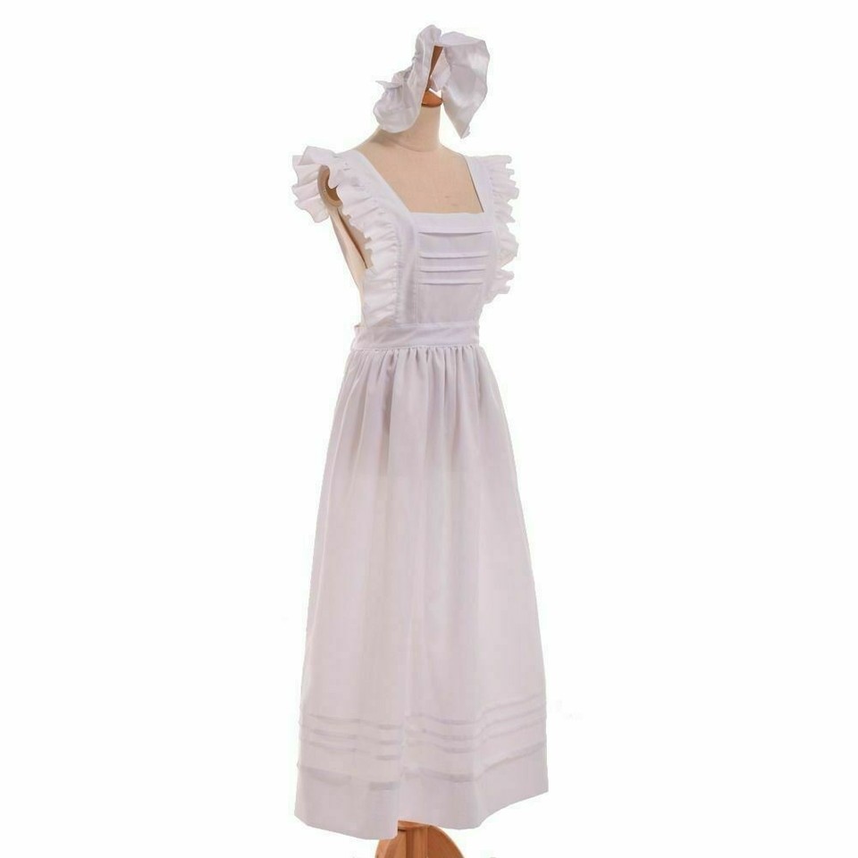 Victorian Women Apron Edwardian White Apron Housekeeper Maid Colonial ...