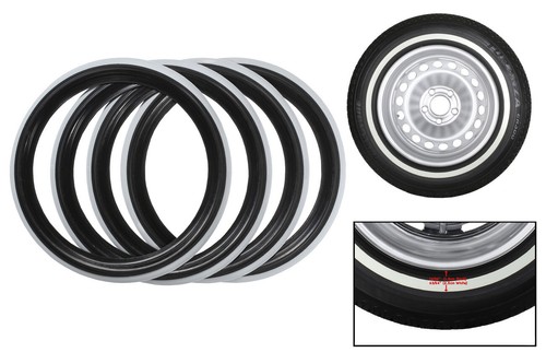 Original Rare 4x 13" Black White Wall Portawall tyre insert trim set of ...