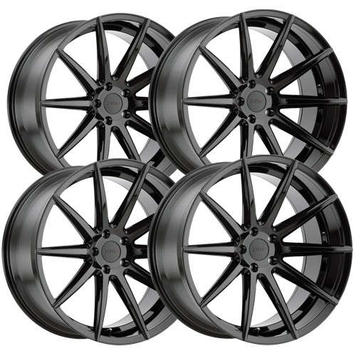 (Set of 4) TSW Clypse 19x8.5 5x120 +20mm Gloss Black Wheels Rims 19 ...