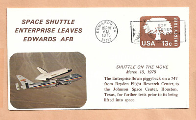 SPACE SHUTTLE ENTERPRISE LEAVES EAFB MAR 10,1978 SPACE COVER NASA | eBay