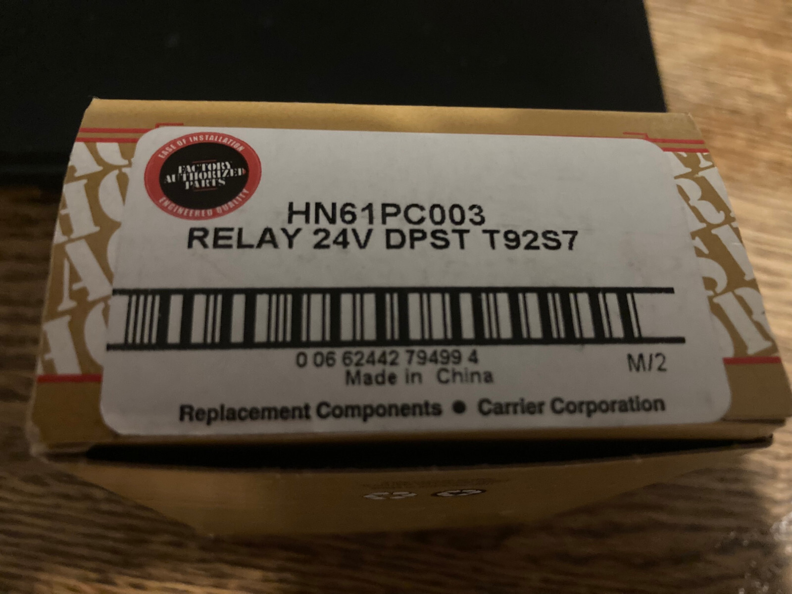 Carrier Parts HN61PC003 Relay 24v DPST High Quality for sale online | eBay