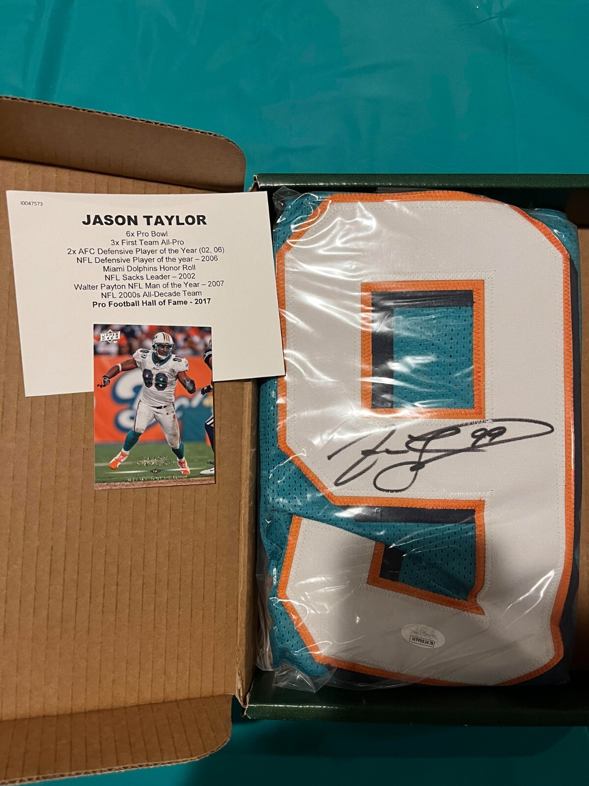 NFL Miami Dolphins Jason Taylor Autographed Jersey JSA Certified | eBay