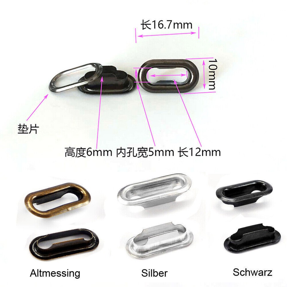 8/10/12/16/18~30mm Brass Oval Shaped Metal Eyelets With Washers Crafts ...