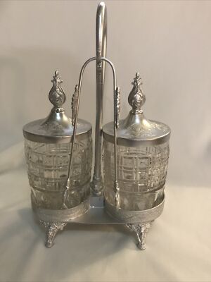 Antique Meriden Double Pickle Castor Repaired See Description Bearded ...