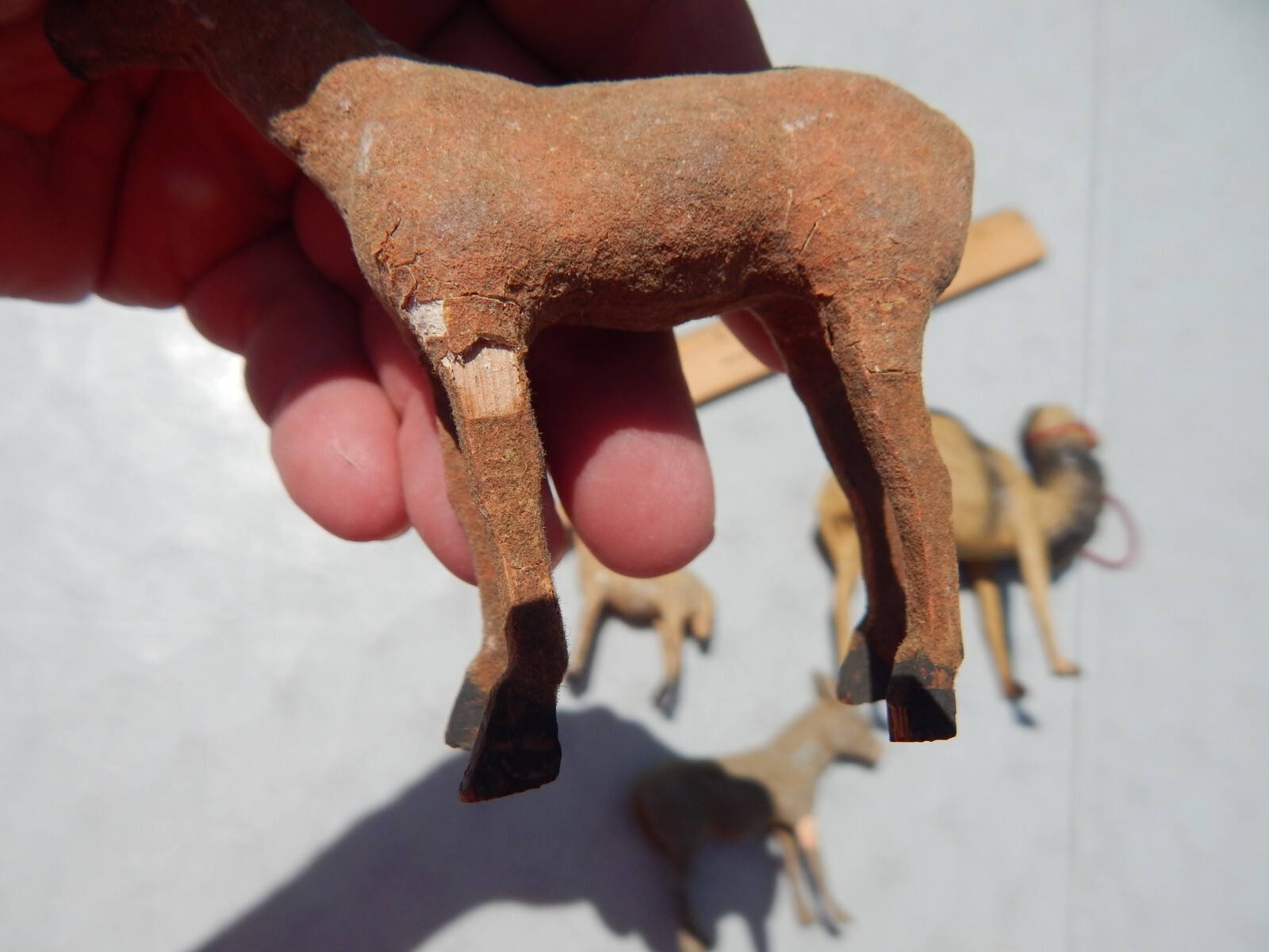 LOT OF 5 GERMAN ANTIQUE MATCHSTICK WOOD LEG AND COMPOSITION PUTZ ...