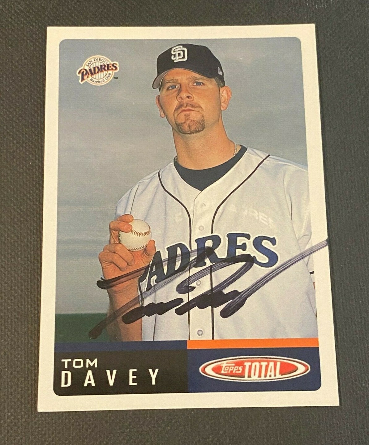 Tom Davey Signed 2002 Topps Total Card Auto San Diego Padres Autograph ...