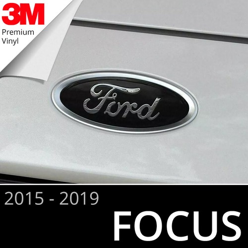 2015-2019 Ford Focus Logo Emblem Insert Overlay Decal Set (Glossy Black ...