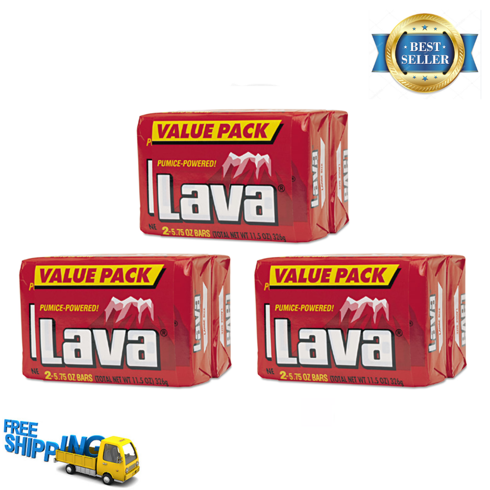 Lava Heavy-Duty Hand Cleaner Bar Soap, 5.75 oz (6 Pack), Unscented ...