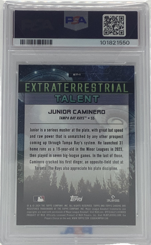 2024 Topps Cosmic Chrome Junior Caminero Extraterrestrial Talent Rays ...