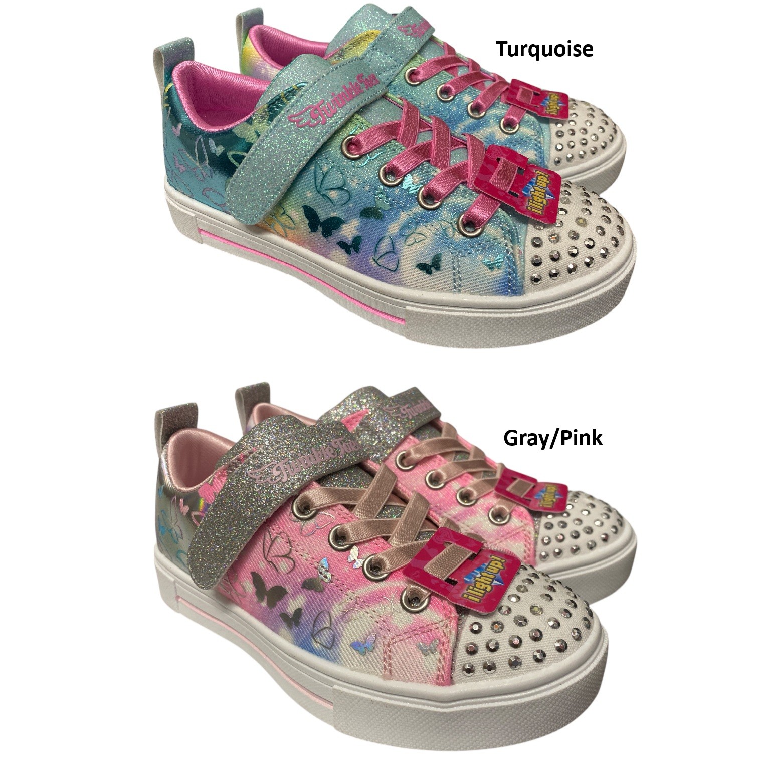 Skechers Baby Girls Twinkle Toes Light Up Sneakers Turquoise/Multi Size ...