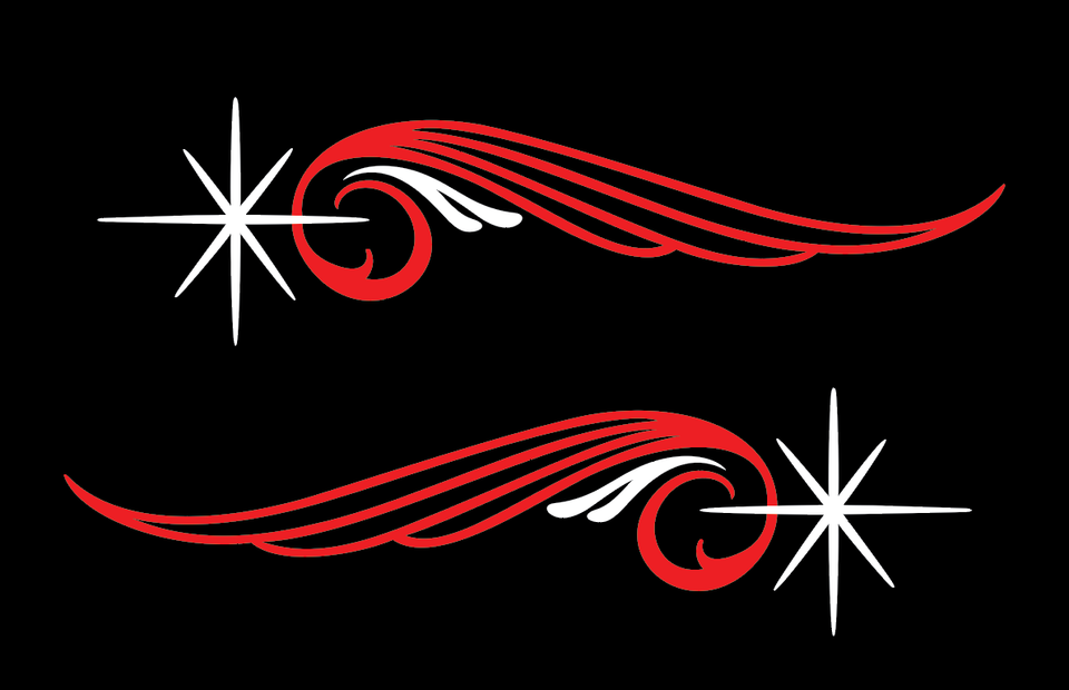 Pinstriping Decals - Kustom Kulture - 10" x 2.75" - Set of 2 - Free ...