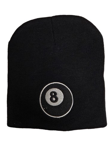 Magic 8 Ball Pool Patched Black Cuffless Knit Beanie | eBay