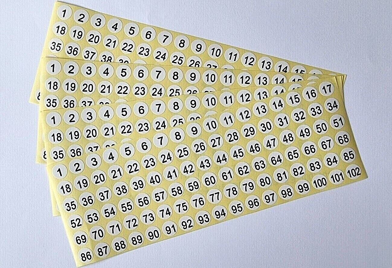 Zahlen 4x Bögen 408 Klebezahlen Ziffern Aufkleber Sticker ...