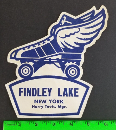 Vintage 1940's-1950's Findley Lake Roller Skating Sticker Decal | eBay